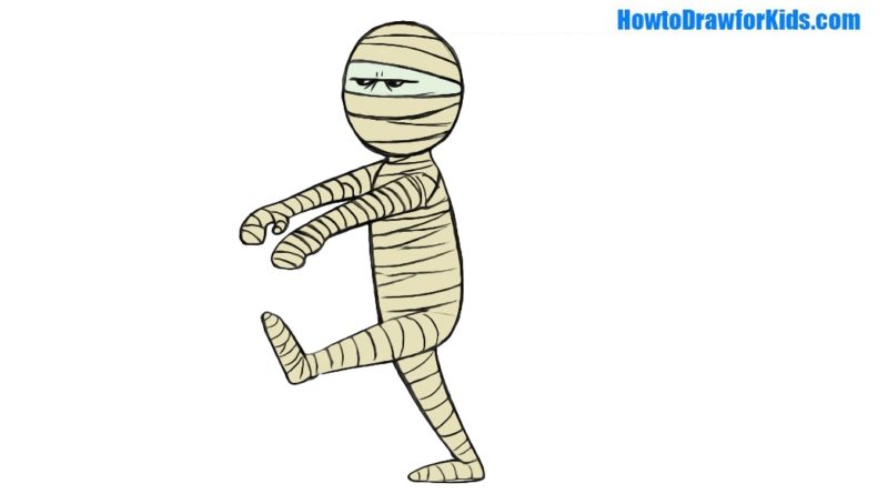 How to Draw a Mummy for Kids | HowtoDrawforKids.com